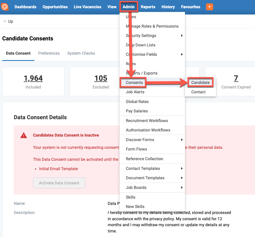 GDPR Settings – Eploy