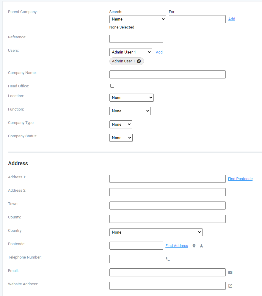 Creating a Company Record – Eploy